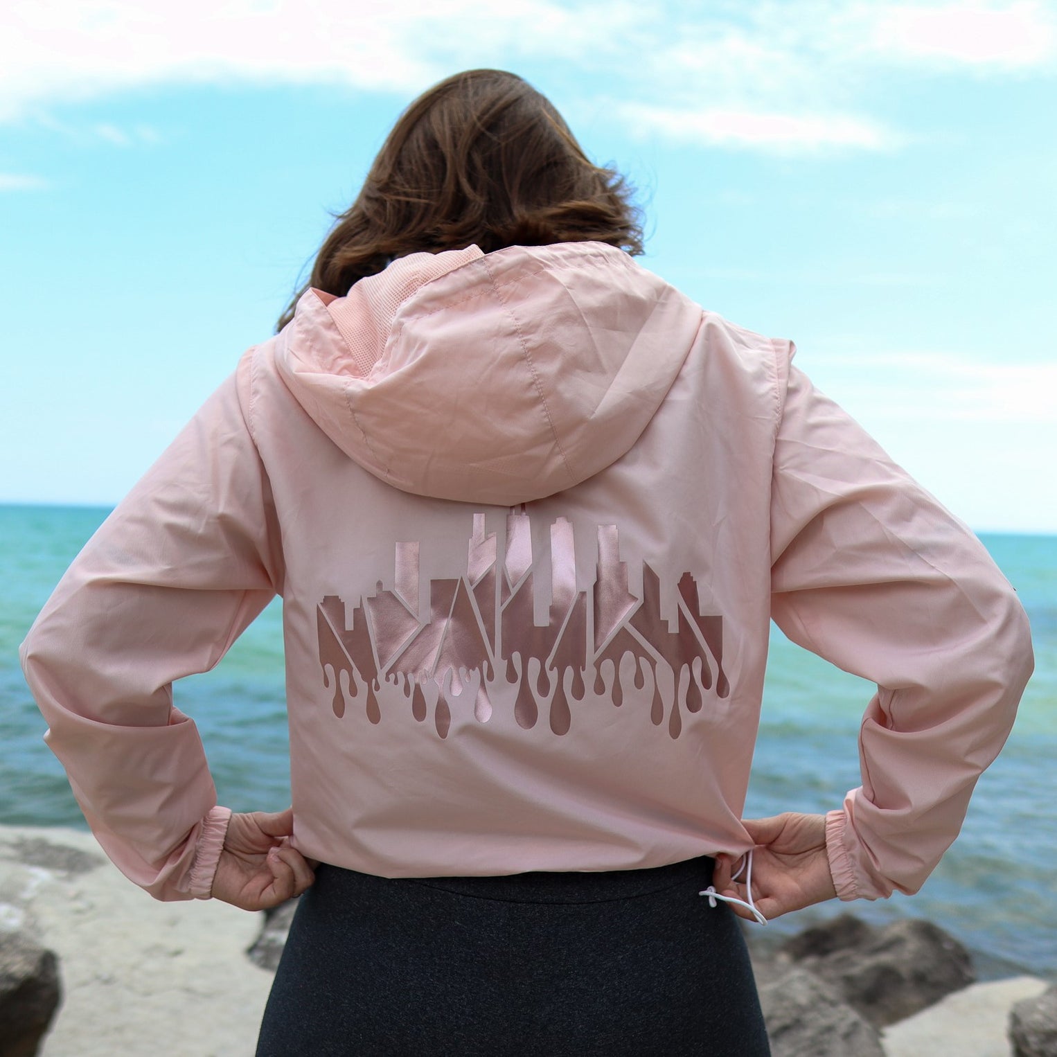 Drippy Skyline Lightweight Windbreaker Pullover– Black Cat Bazaar